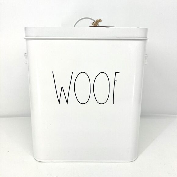 Rae Dunn | Kitchen | Rae Dunn Dog Treat Tin Canister Woof White Artisan ...